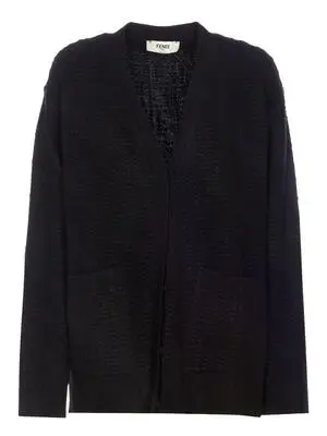 Fendi V-neck Cardigan - Black