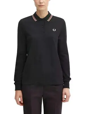 Fred Perry Logo-embroidered Polo Top - Black
