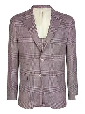 Eleventy Check Single-breasted Blazer - Purple
