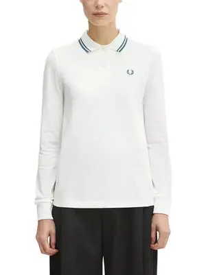 Fred Perry Logo-embroidered Polo Top - White