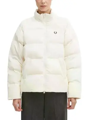 Fred Perry Logo-embroidered Puffer Jacket - White