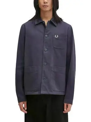 Fred Perry Embroidered-logo Shirt - Blue