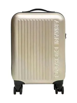 Armani Exchange Embossed Wheeled Luggage - Gold