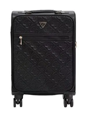 Guess Embossed Quilted Luggage - Black