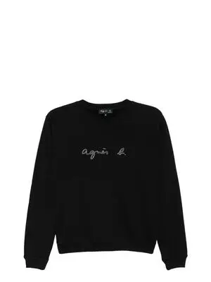 AGNÈS B. Embroidered Logo Sweatshirt - Black