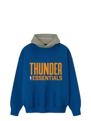 Fear Of God Essentials Thunder Sport Hoodie - Blue/concrete Heather