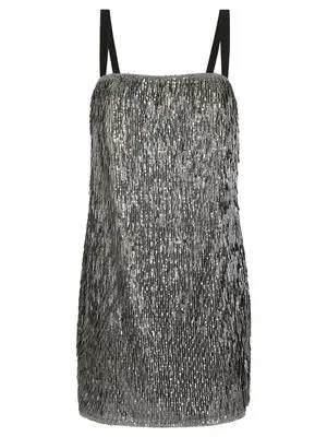 Dolce & Gabbana Dress With Embroidered Sequins - Silver