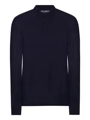 Dolce & Gabbana Cashmere And Silk Polo-shirt - Blue