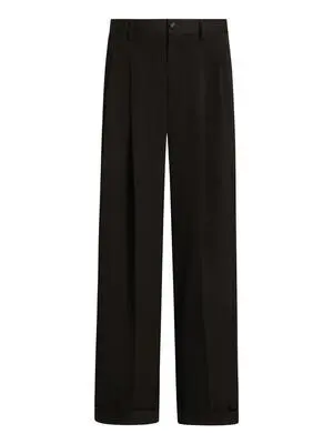 Dolce & Gabbana Wool Gabardine Trousers - Black