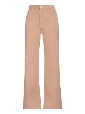 HAVEONE Cotton Gabardine Flared Pants - Beige