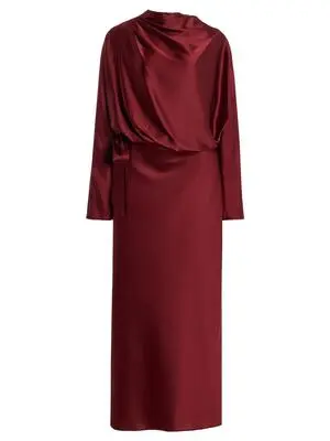 Staud Phoebe Draped Maxi Dress - Burgundy