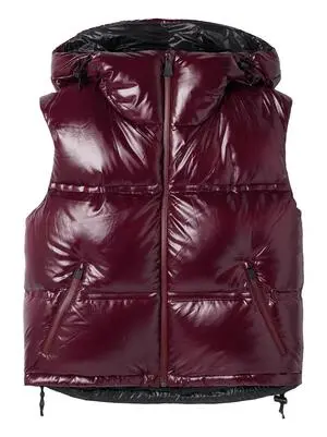 Aztech Mountain Snowbird Hooded Quilted Down Vest - Burgundy