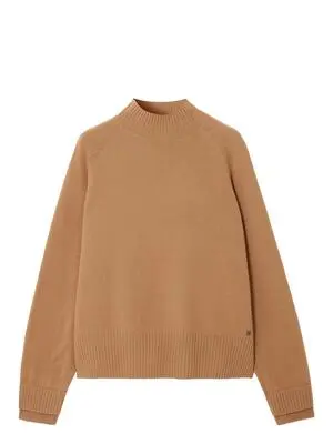 Bogner Lysanne Layered Wool Turtleneck Sweater Tan