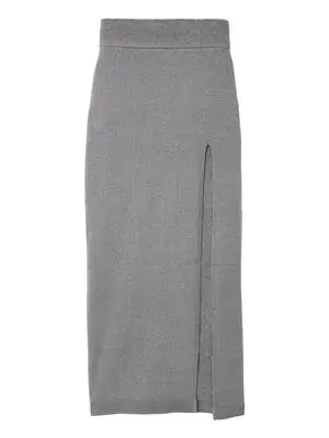 SKIMS Textured Knit High Slit Long Skirt - Gray