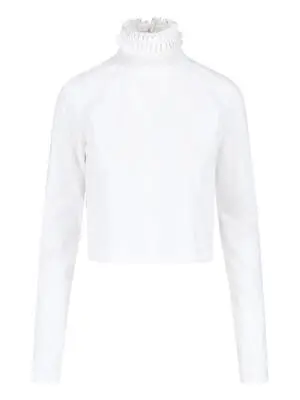 Alaïa Pleated Collar T-shirt - White