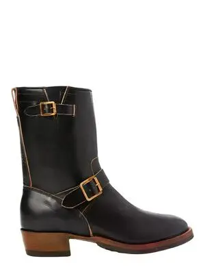 Ralph Lauren Buckle-embellished Biker Boots - Black