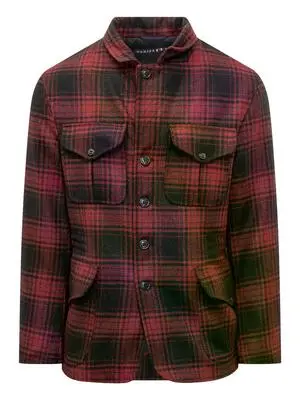 CECCARELLI Check Shirt Jacket - Red
