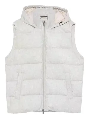 Peserico Hooded Quilted Gilet - Grey