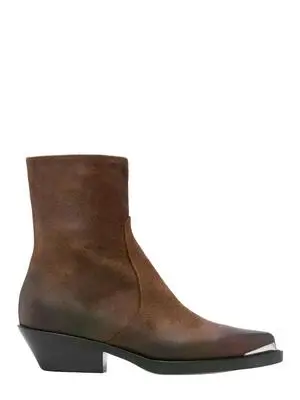 DONDUP 50mm Pointed-toe Zip Boots - Brown