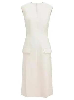 FERRAGAMO Sleeveless Pleated Mini Dress - White