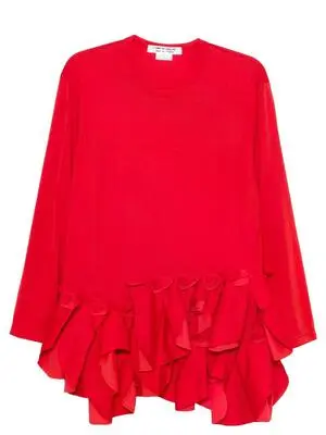 Comme Des Garçons Long-sleeve Mini Dress - Red