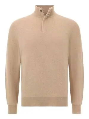 Boggi Milano Long-sleeve Half-zip Sweater - Neutrals