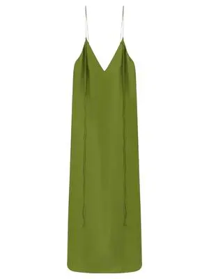RÓHE Open-back Silk Dress - Green