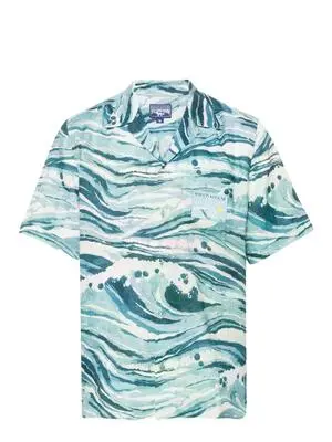 Maison Kitsuné Wave Pocket Shirt - Blue