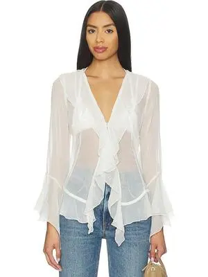 Free People Bali Tulula Chiffon Top Clean Ivory
