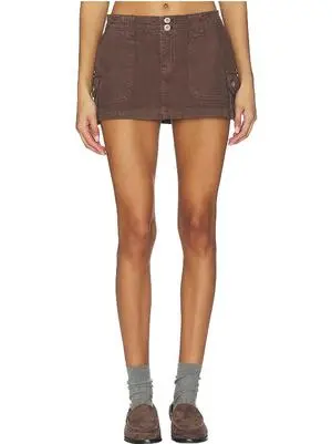 GUIZIO Cargo Mini Skirt - Chocolate