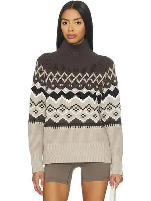 ALP N ROCK Leighton Mock Neck Ski Sweater - Coffee