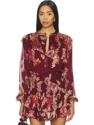 Hemant & Nandita Smocked Top - Maroon