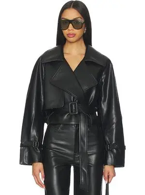 ELODIE THE LABEL Elodie Charles Vegan Leather Crop Jacket - Black