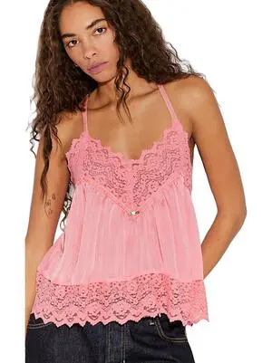 Free People Fiona Satin Cami - Conch Shell Pink