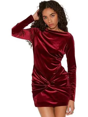 Retrofete Kadala Velvet Mini Dress - Port