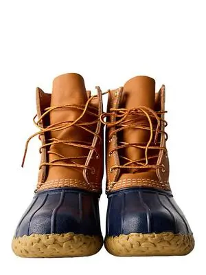 L.l.bean 8" Lace-up Boots - Tan/bright Navy