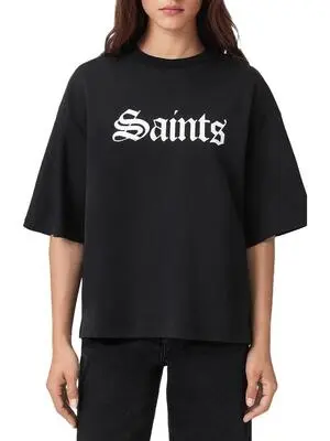 ALLSAINTS Saint Amelie Logo Graphic T-shirt - Black