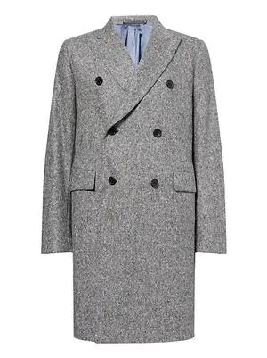 PAUL SMITH Speckled Double-Breasted Wool Overcoat