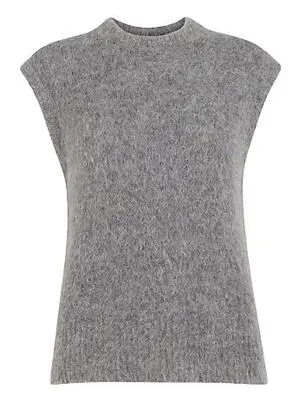 Whistles Round-neck Wool And Alpaca-blend Tank - Grey