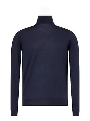 John Smedley Roll-neck Merino-wool Jumper - Midnight