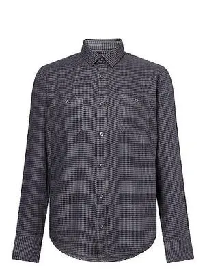 Paige Everett Checked Cotton-blend Shirt - Dark Navy / Blue Ash