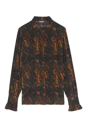 Zadig&Voltaire Animal-print Silk Shirt - Black