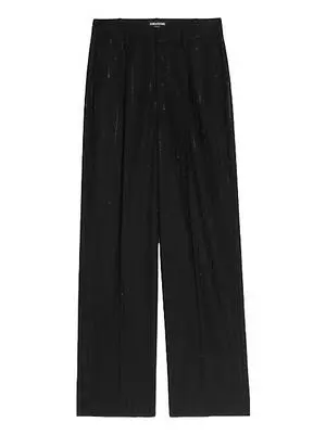 Zadig&Voltaire Shimmer Stretch Wool-blend Trousers - Black
