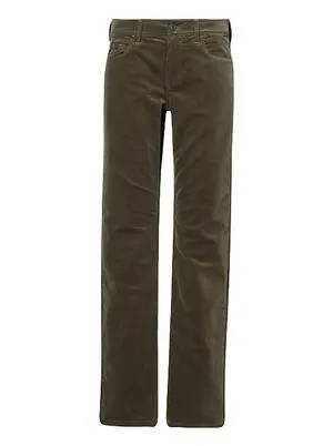 Paige Cotton-blend Slim-leg Trousers - Forest Shadow