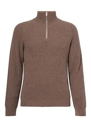 John Smedley High-Neck Knitted Cashmere And Wool Jumper Toast