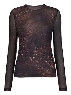 Whistles Animal-print Stretch-mesh Top - Multi-coloured