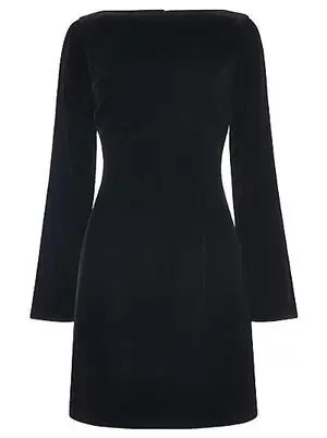 Whistles Square-neck Velvet Mini Dress - Black