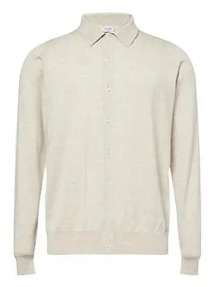 John Smedley Buttoned Knitted Merino-wool Jacket - Grey Fleece