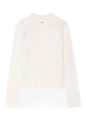 Zadig&Voltaire Stud-embellished Wool And Cashmere-blend Jumper - Ecru