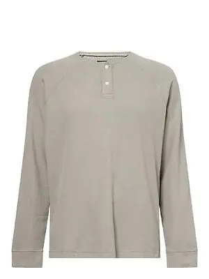 Paige Abaroa Cotton-blend Henley Top - Rhino